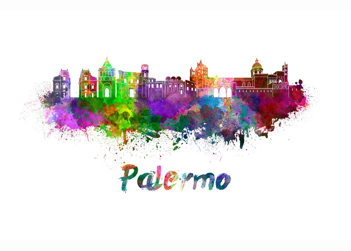 'Palermo skyline' Poster by Cristina Romero | Displate