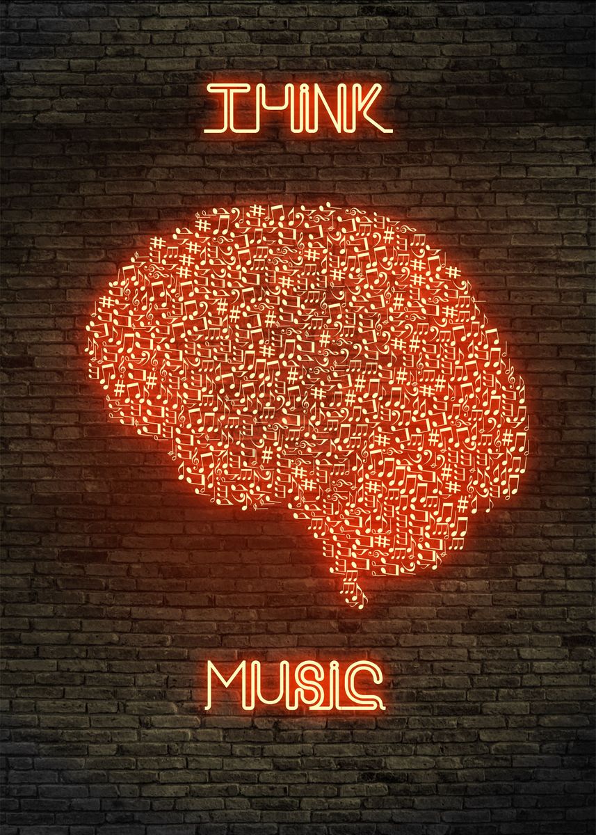 'THINK MUSIC' Poster, picture, metal print, paint by TroisiemeOeil ...