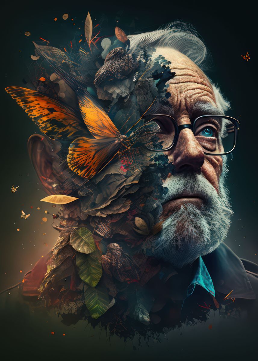 'Mans face transformation' Poster, picture, metal print, paint by ...