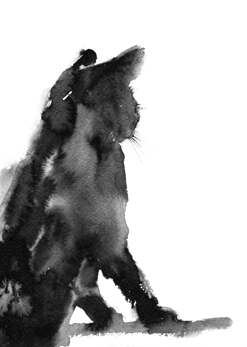 'Cat 3' Poster, picture, metal print, paint by Doriana Popa | Displate