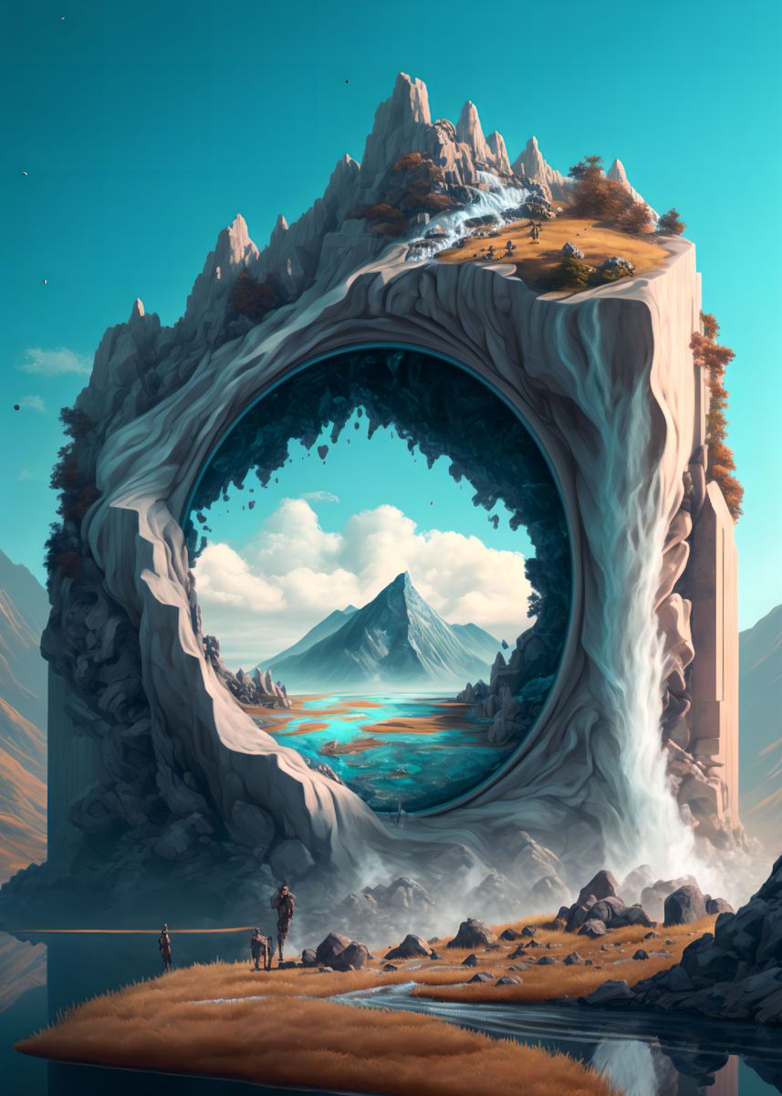 'Perpetual Waterfall II' Poster, picture, metal print, paint by ...