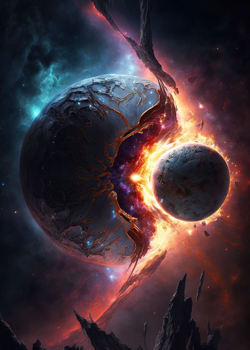 'Colors of Space Planet' Poster, picture, metal print, paint by Enzaro ...