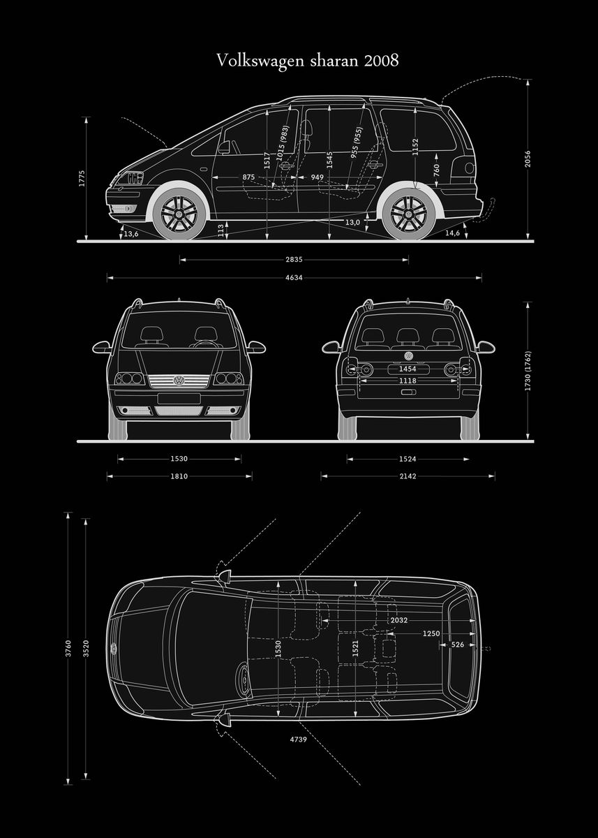 'Volkswagen sharan 2008' Poster, picture, metal print, paint by ke ke ...