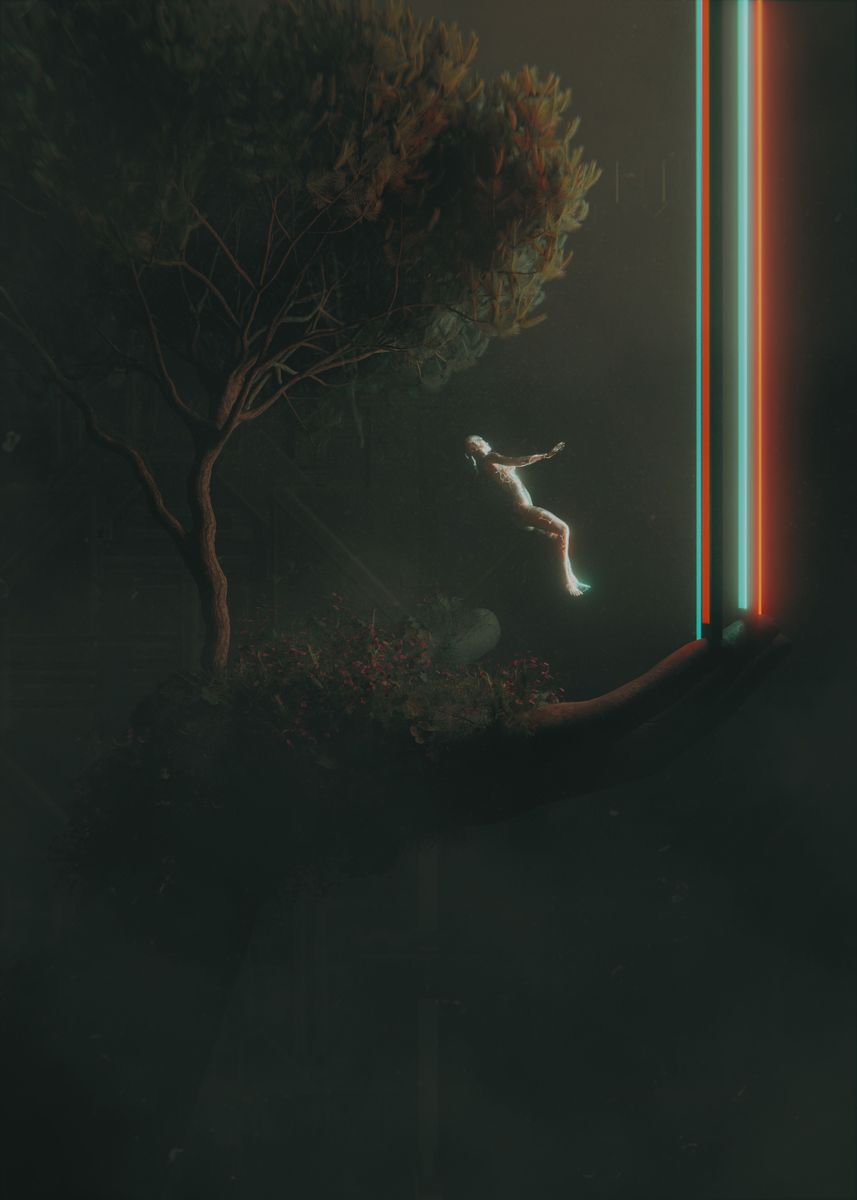 'Falling 3D' Poster, picture, metal print, paint by Irawan Rizky | Displate