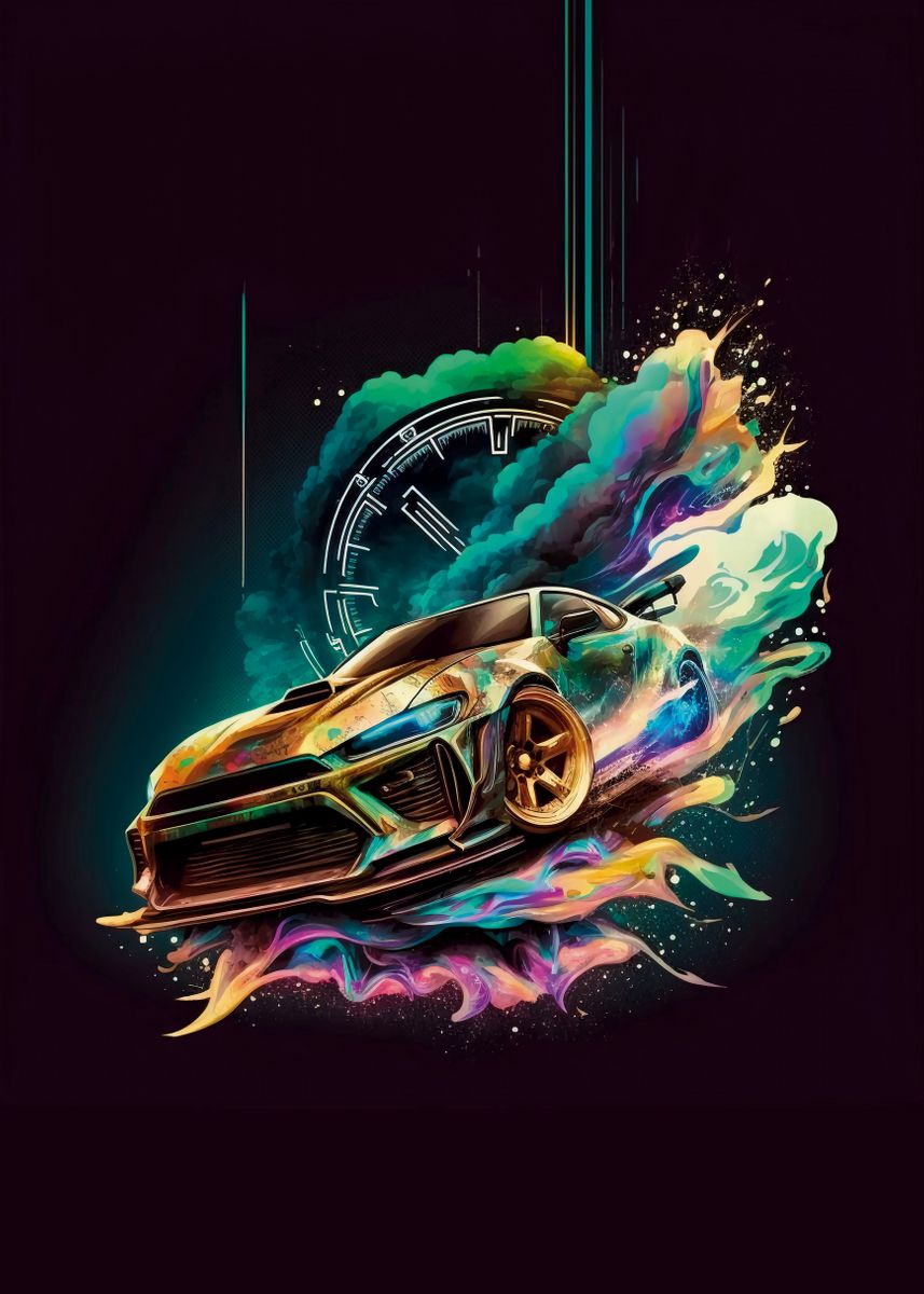 'Graffit Car 10' Poster, picture, metal print, paint by Holzkovic | Displate