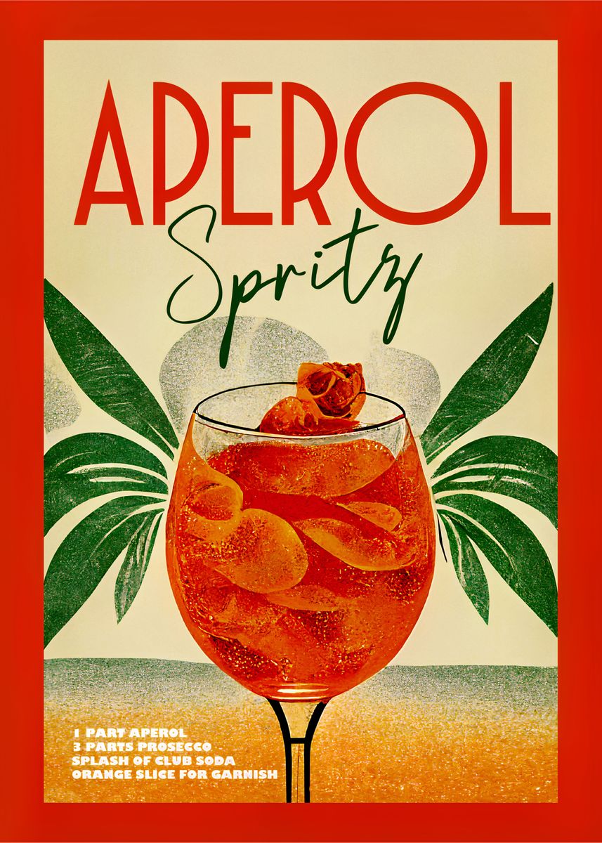 'Tropic Aperol Spritz Art' Poster, picture, metal print, paint by ...