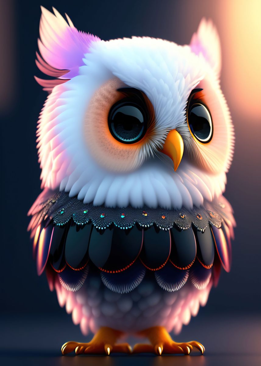 'erudite owl fantasy' Poster, picture, metal print, paint by Travel ...