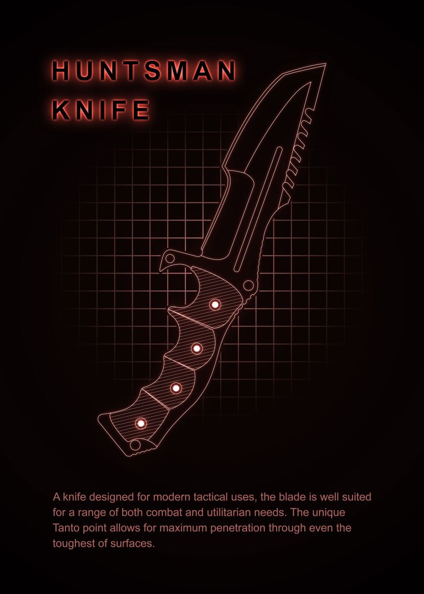 'Huntsman Knife' Poster, picture, metal print, paint by Hasnaa Art ...