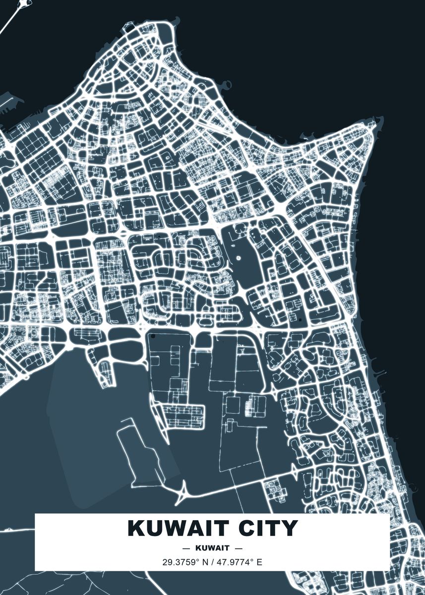 'Kuwait City' Poster, picture, metal print, paint by Bo Kev | Displate