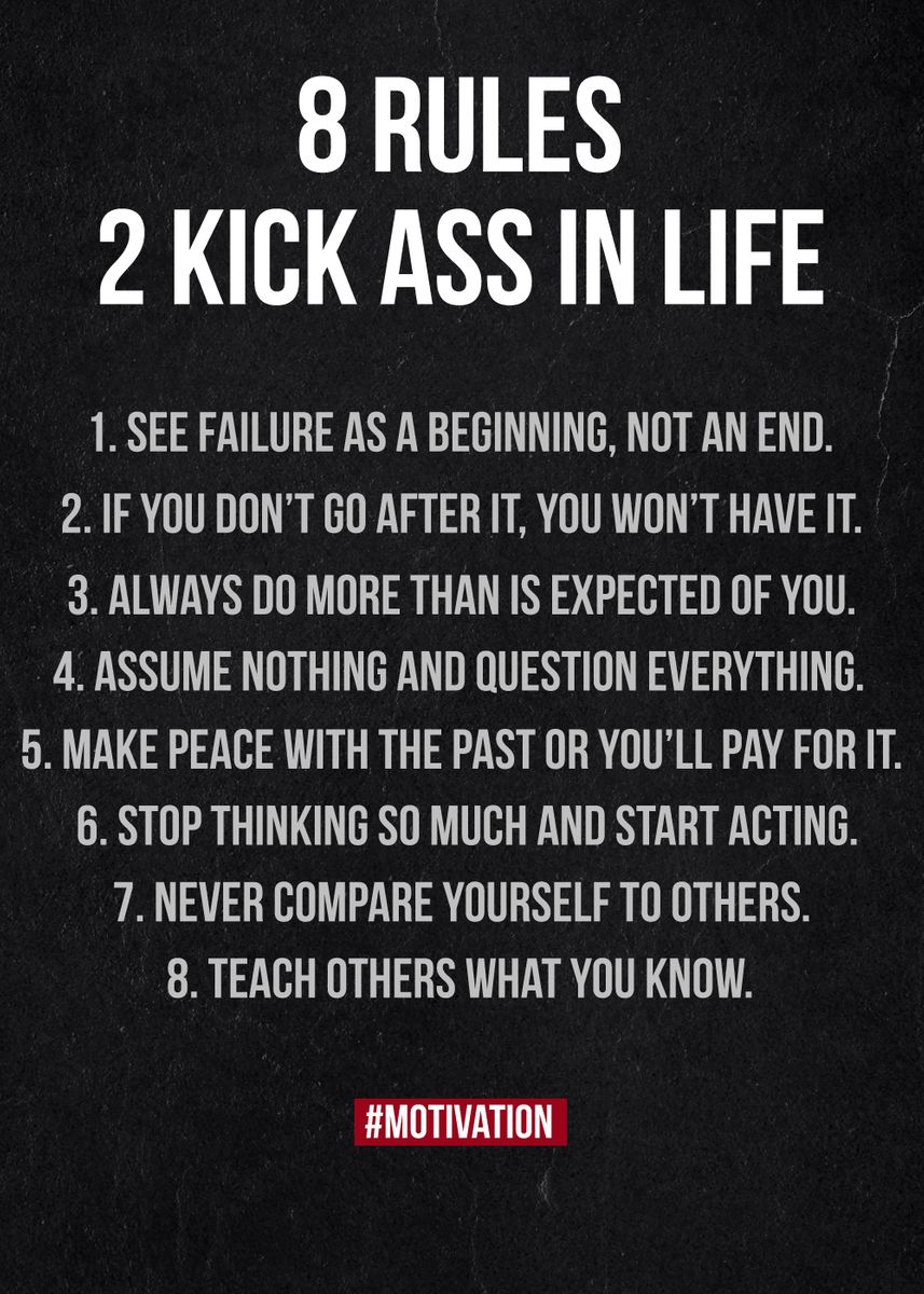 '8 rules of life' Poster, picture, metal print, paint by Muerller ...