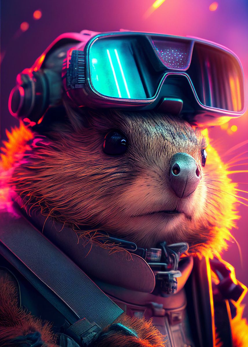 'Beaver futuristic' Poster, picture, metal print, paint by DecoyDesign ...