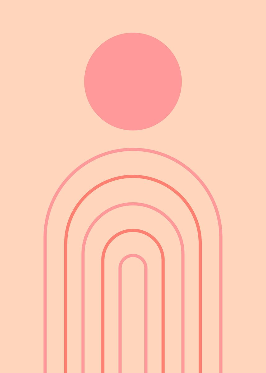 'Retro Pink Modern Arch' Poster, picture, metal print, paint by EDM ...