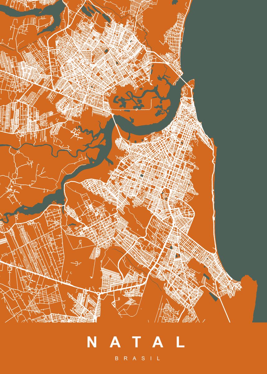 'Map NATAL BRASIL' Poster by UrbanMaps | Displate