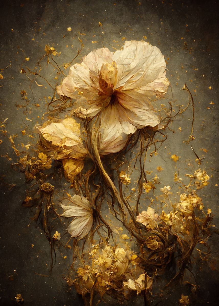 'Golden composition' Poster, picture, metal print, paint by HEMERSON ...