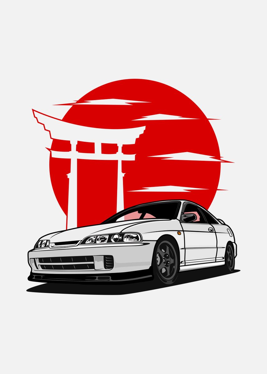 'Honda Integra' Poster, picture, metal print, paint by Hasnaa Art ...