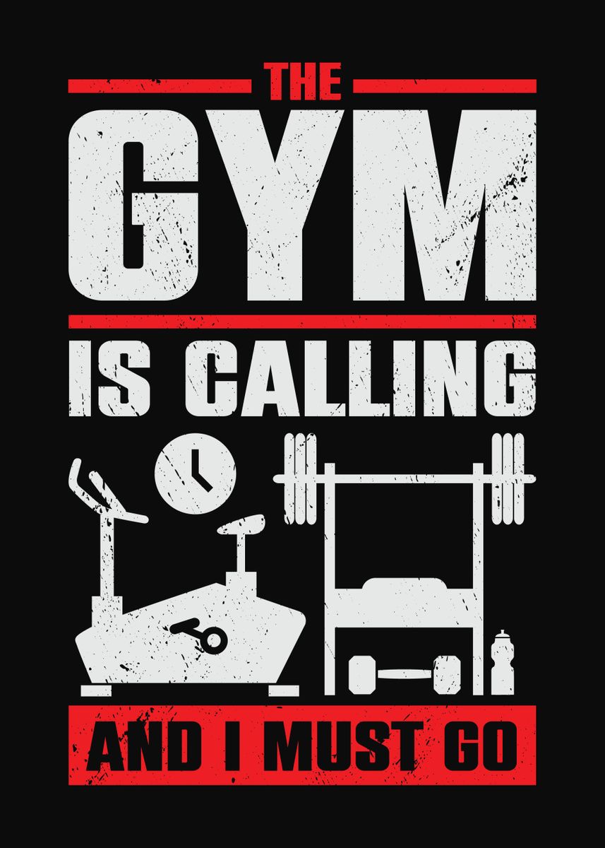 'The Gym Is Calling' Poster, picture, metal print, paint by Marcel Doll ...