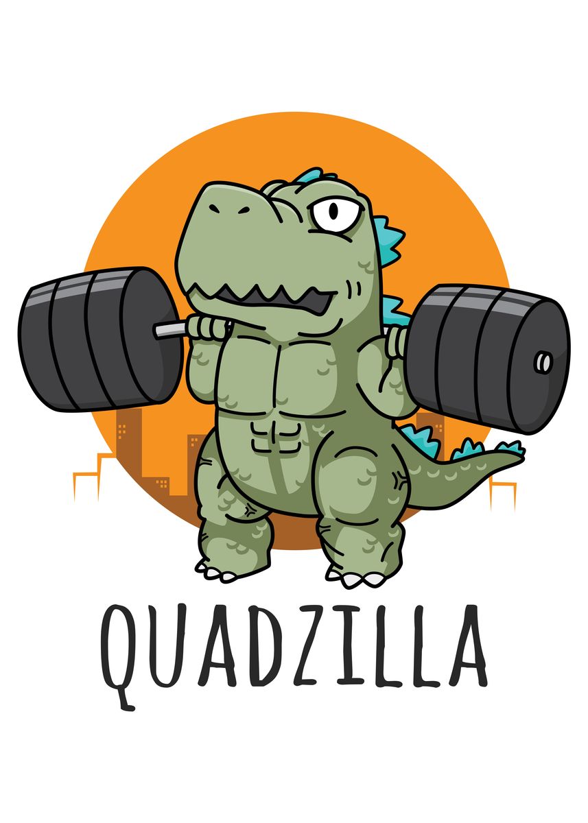 'Quadzilla' Poster, picture, metal print, paint by CHAN | Displate
