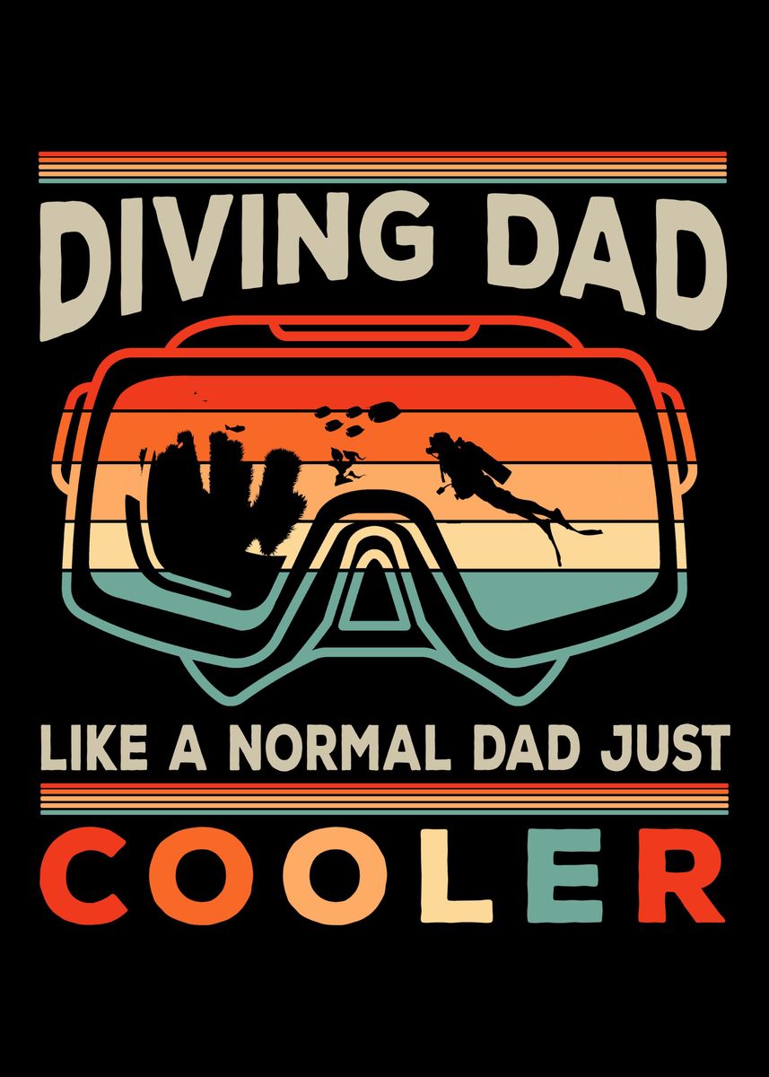 'Men Scuba Diving' Poster, picture, metal print, paint by ...