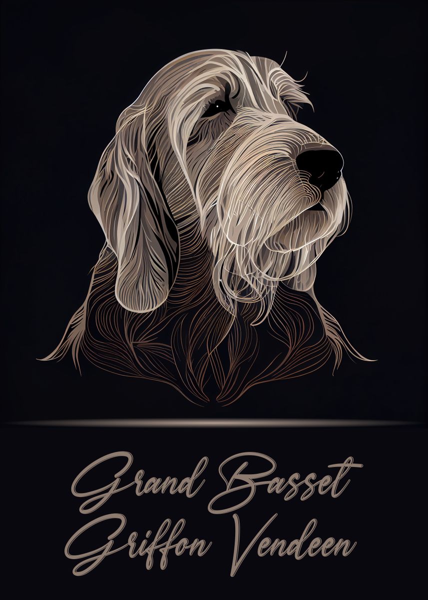 'Grand Basset Griffon GBGV' Poster, picture, metal print, paint by ...