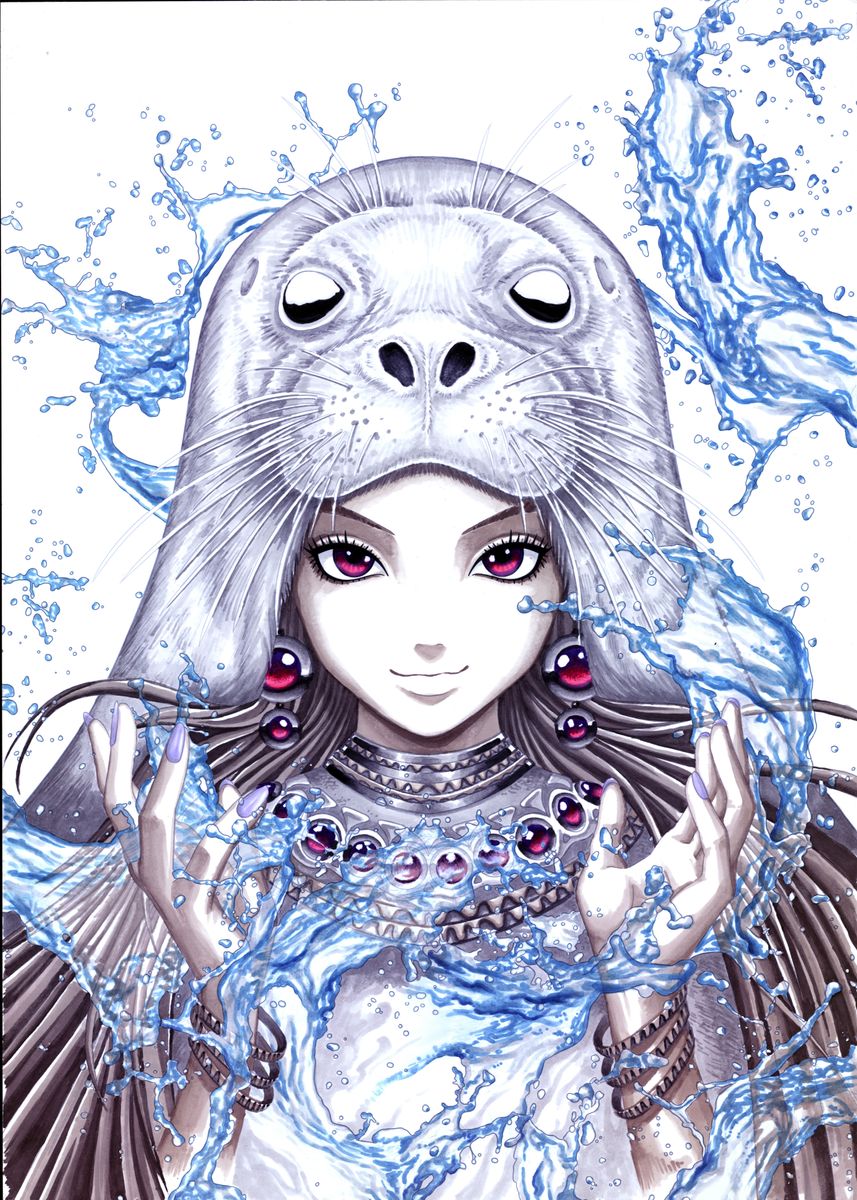 'Selkie Seal Girl' Poster, picture, metal print, paint by Ben Krefta ...