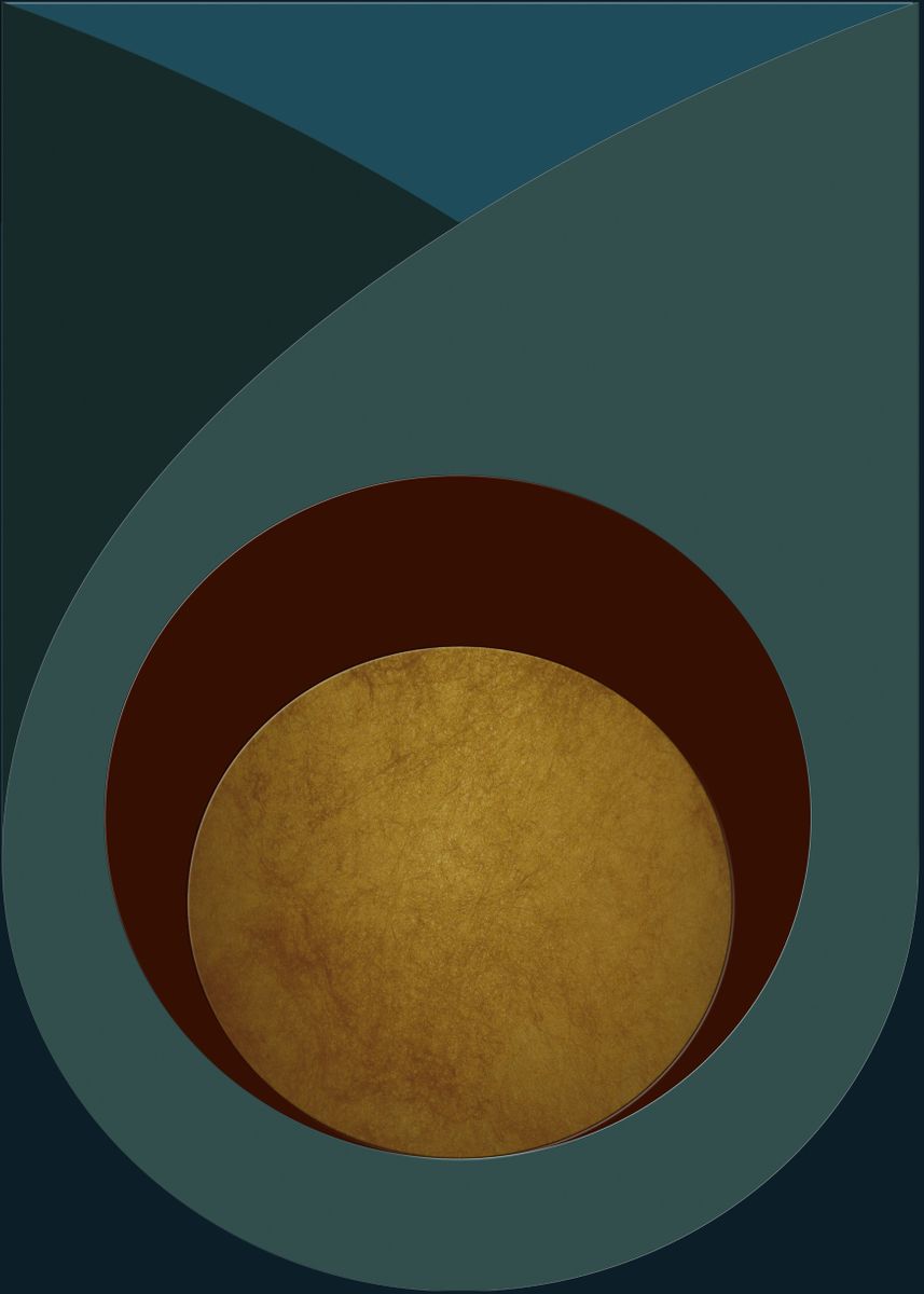 'Golden Gong' Poster, picture, metal print, paint by EMJAY Heiss | Displate