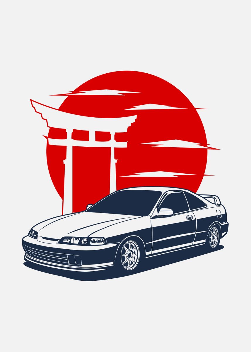 'Integra Honda' Poster, picture, metal print, paint by Hasnaa Art ...