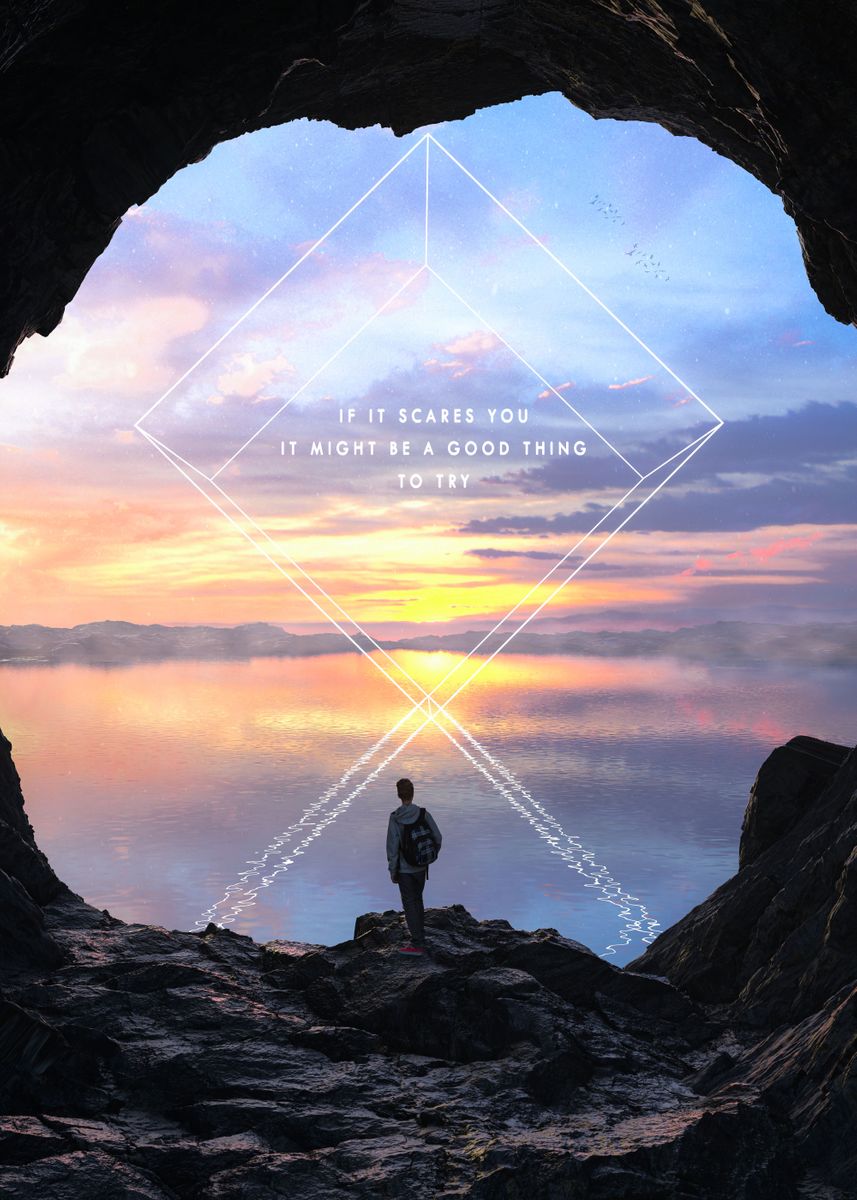 'Try' Poster, picture, metal print, paint by adix | Displate