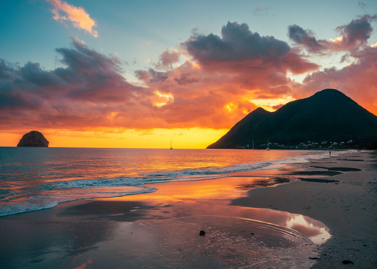 'Sunset at Diamant' Poster by Simba Pict | Displate