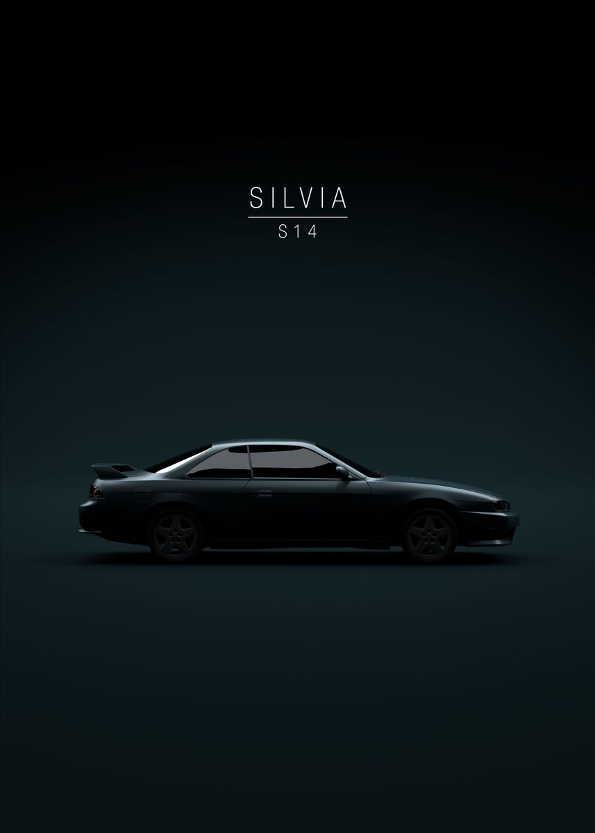 '1998 Nissan Silvia Ks S14' Poster, picture, metal print, paint by 21 ...