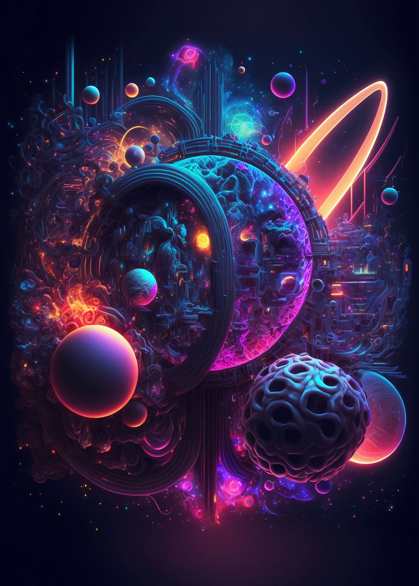 'Abstract Cosmos' Poster, picture, metal print, paint by Mr Relative ...