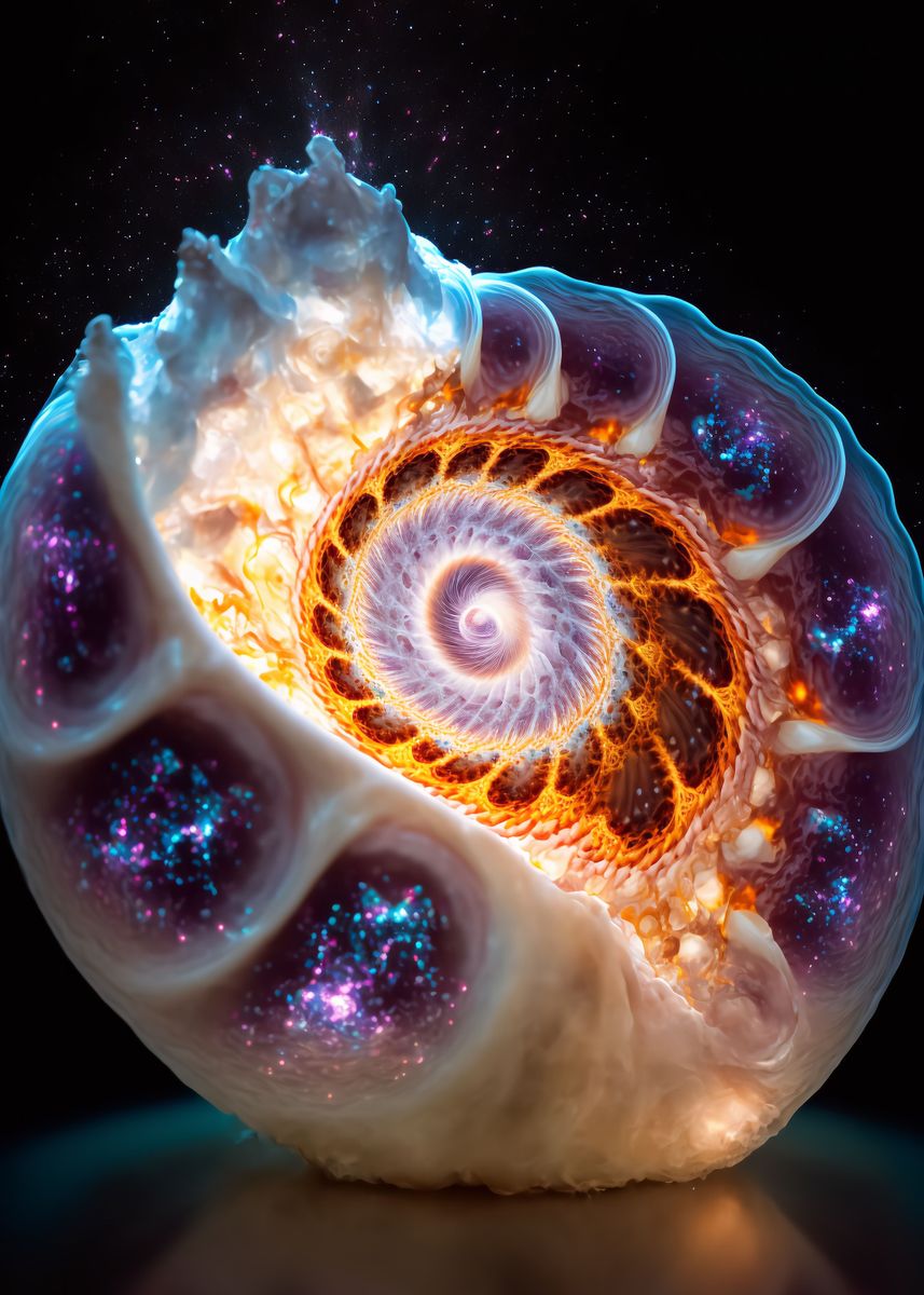 'Stellar Seashell' Poster, picture, metal print, paint by Pixaverse ...