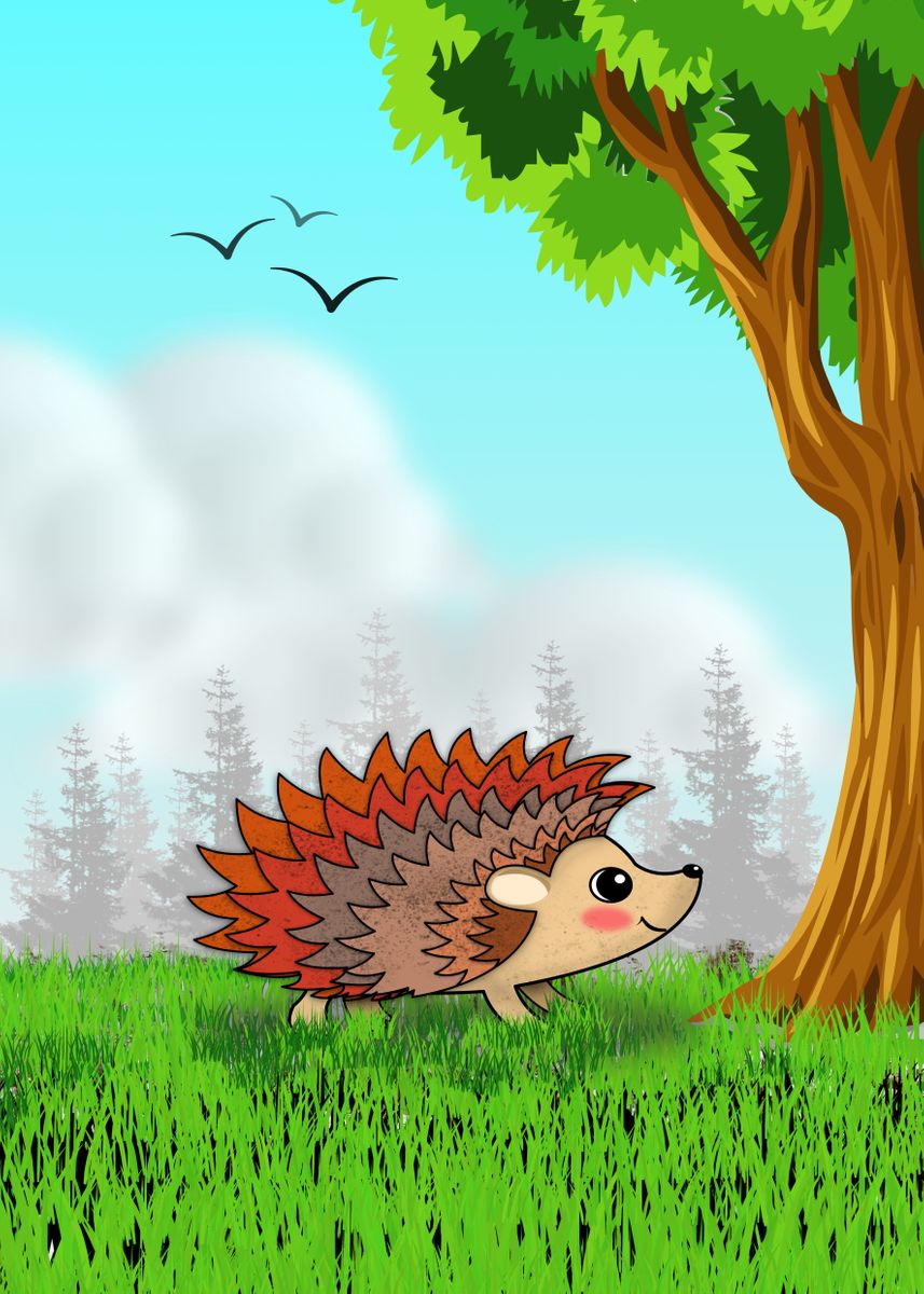 'Harry the Hedgehog' Poster, picture, metal print, paint by Arts and ...