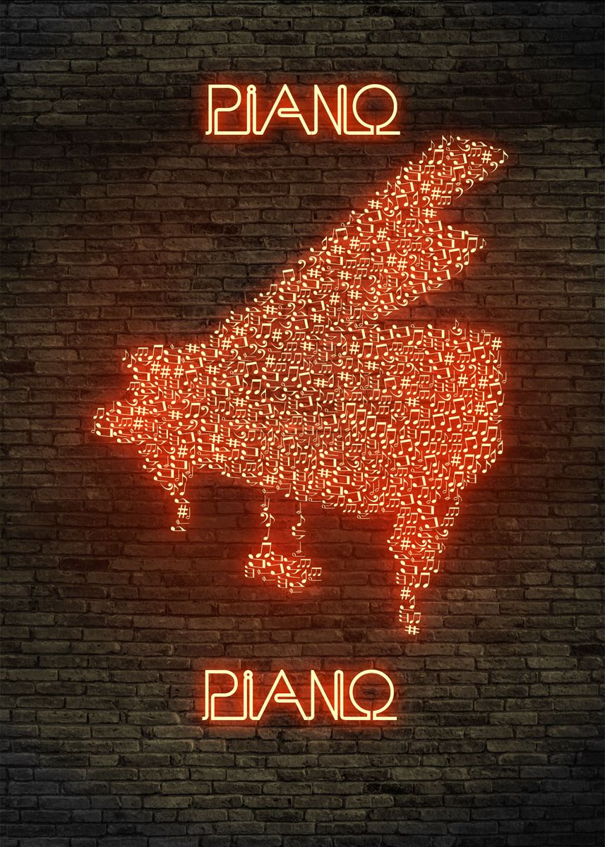 'PIANO PIANO' Poster, picture, metal print, paint by TroisiemeOeil ...