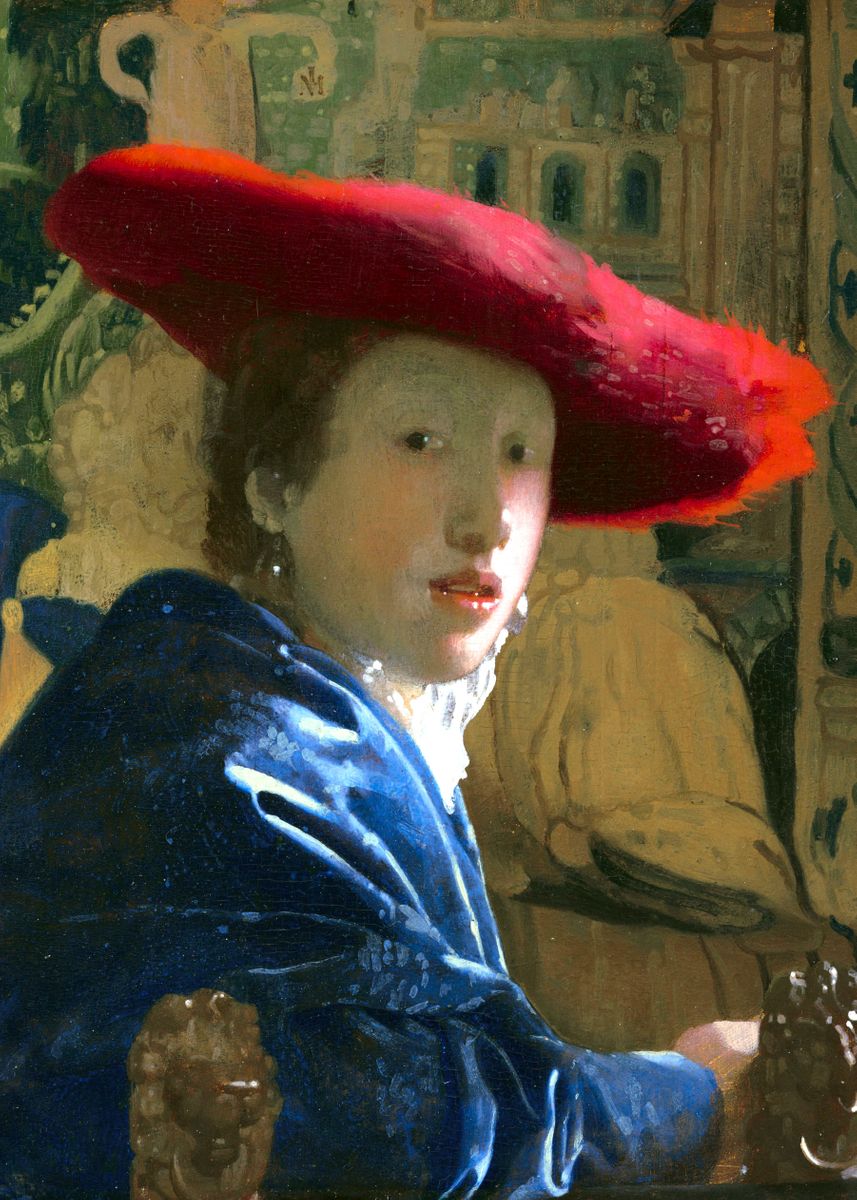 'Girl with the Red Hat' Poster, picture, metal print, paint by ...