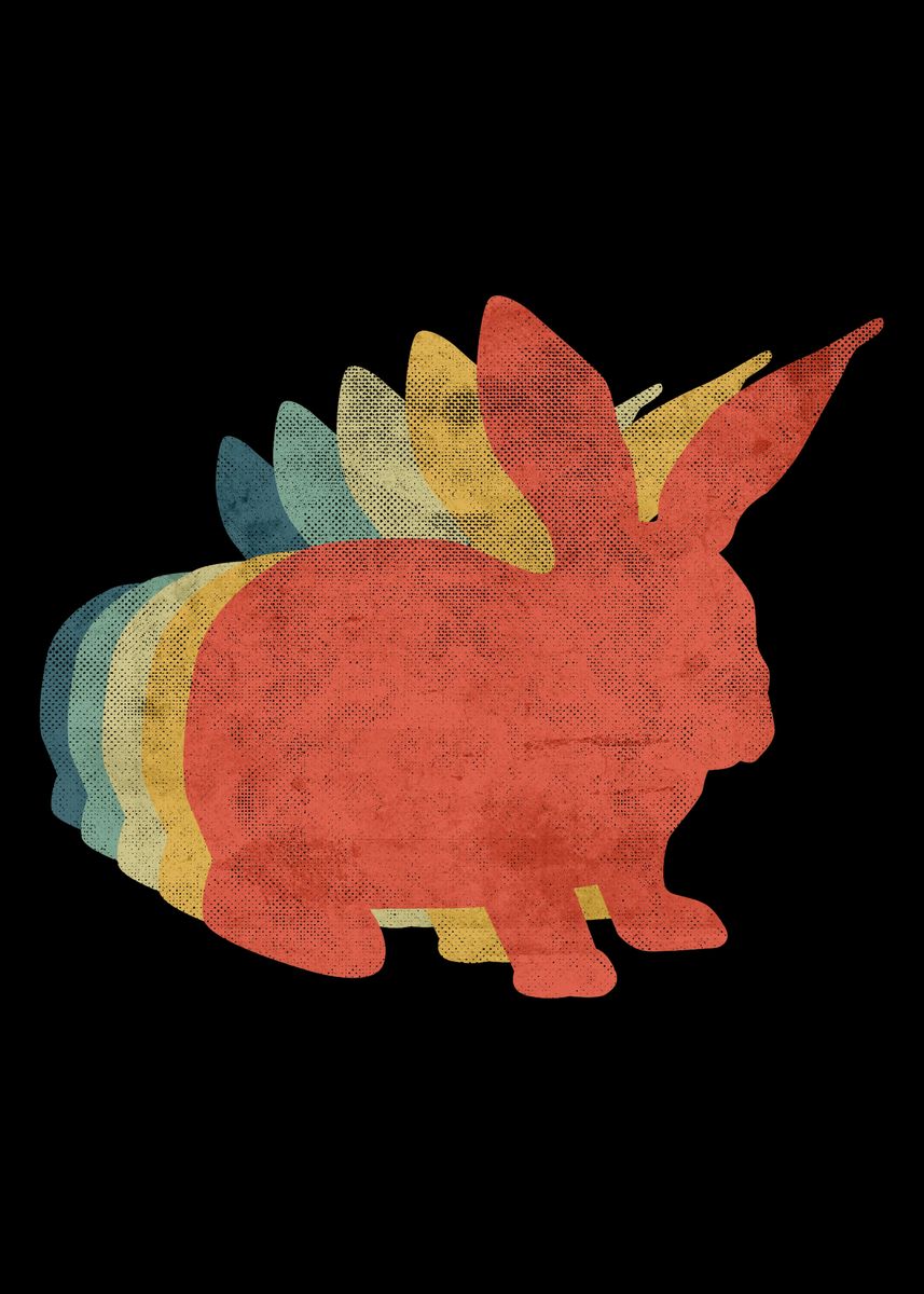 'Rabbit Retro Vintage' Poster, picture, metal print, paint by El ...