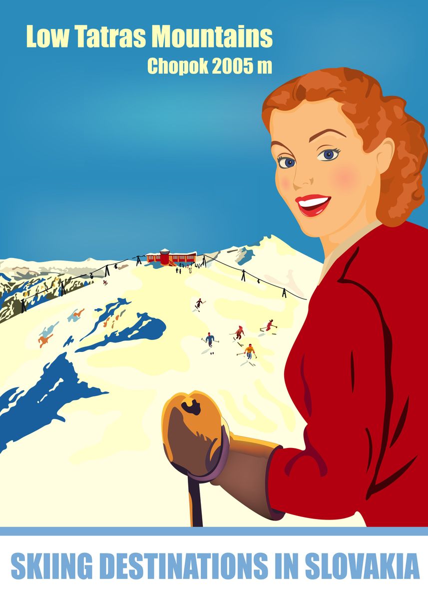 'Skiing in Slovakia' Poster, picture, metal print, paint by Long Shot ...