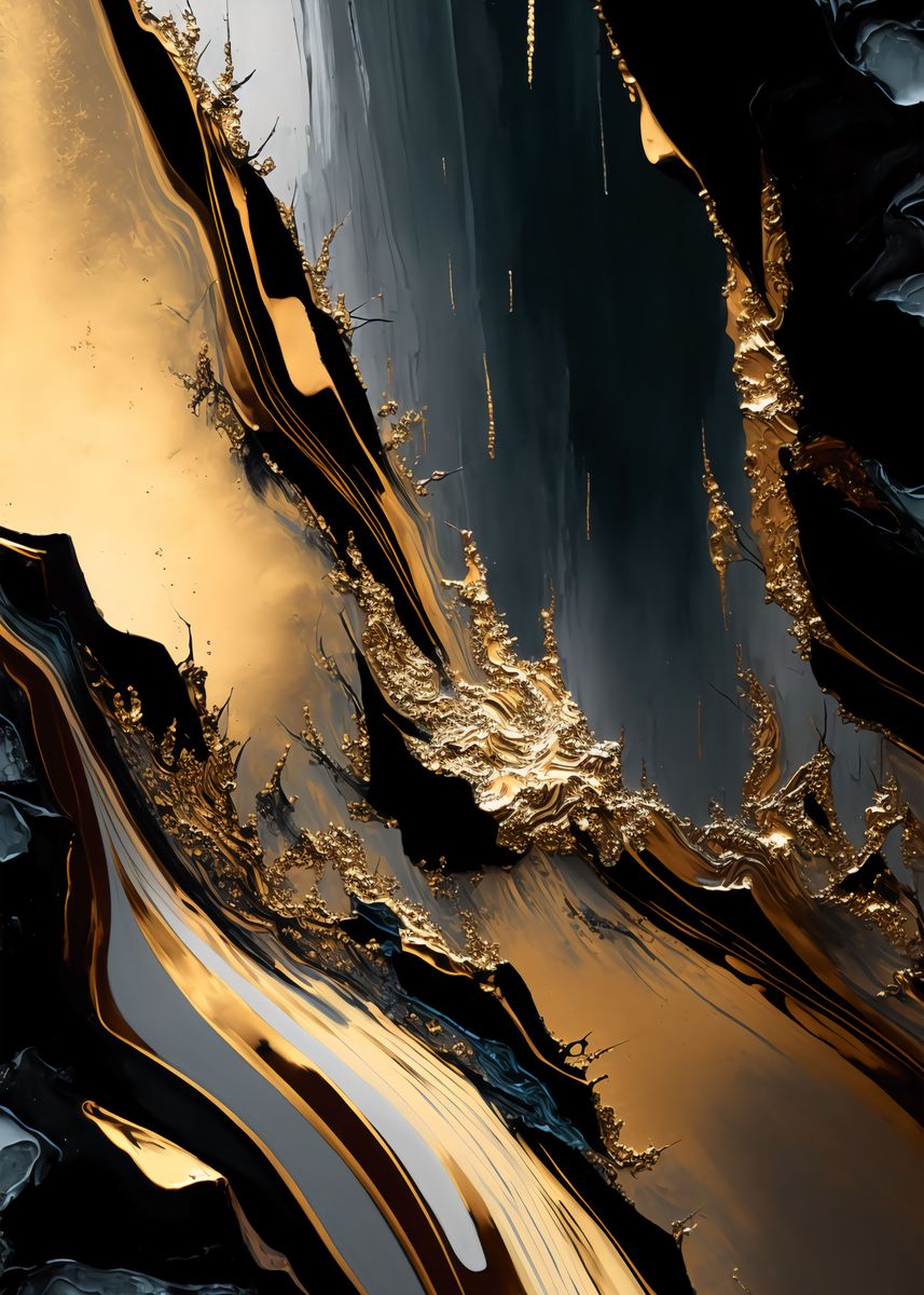 'Abstract Gold ' Poster, picture, metal print, paint by Mr Relative ...