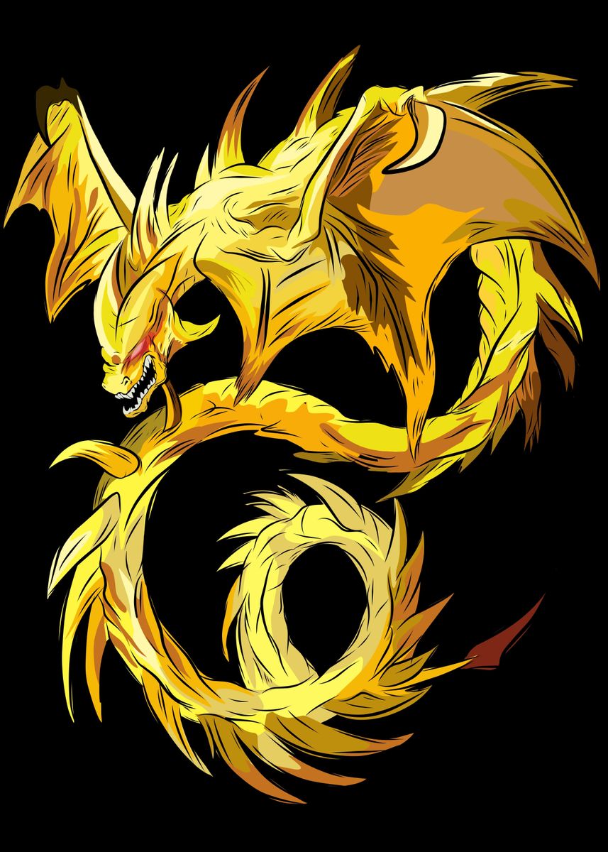 'Gold dragon in vector' Poster, picture, metal print, paint by Ihsa ...