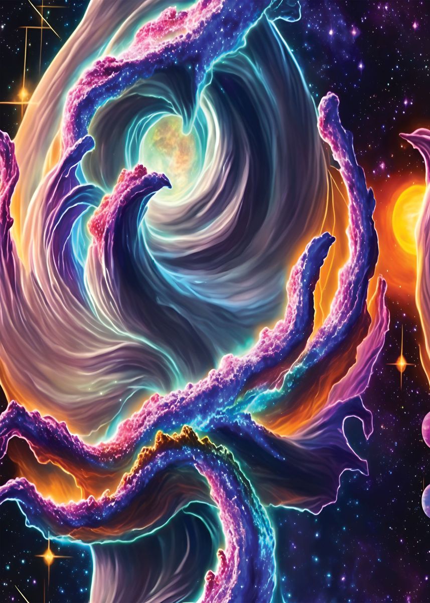 'Abstract Fantasy Space' Poster, picture, metal print, paint by Phillip ...