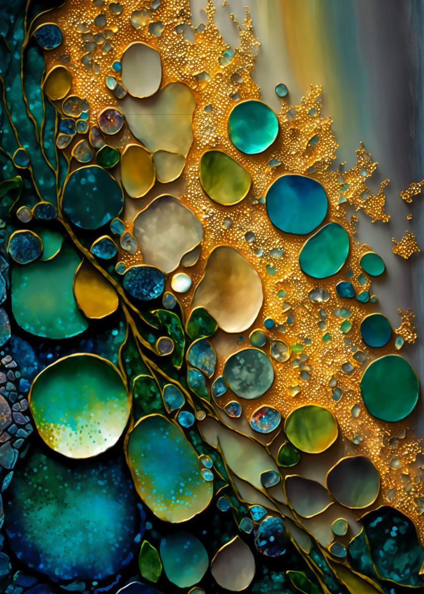 'Abstract Ponds' Poster, picture, metal print, paint by Mr Relative ...