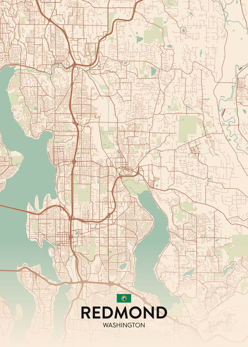 'Redmond WA' Poster, picture, metal print, paint by IMR Designs | Displate