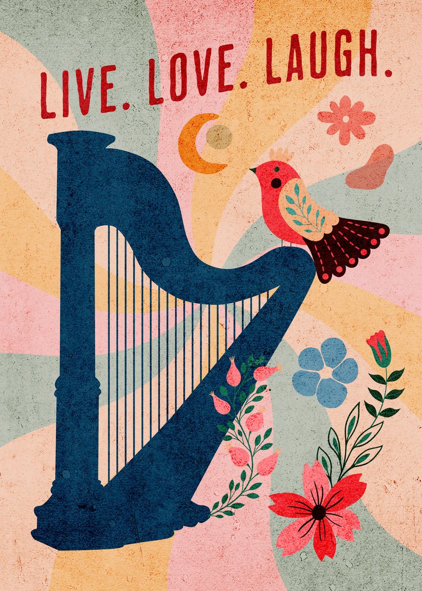 'Live Love Laugh' Poster, picture, metal print, paint by Jamestar ...