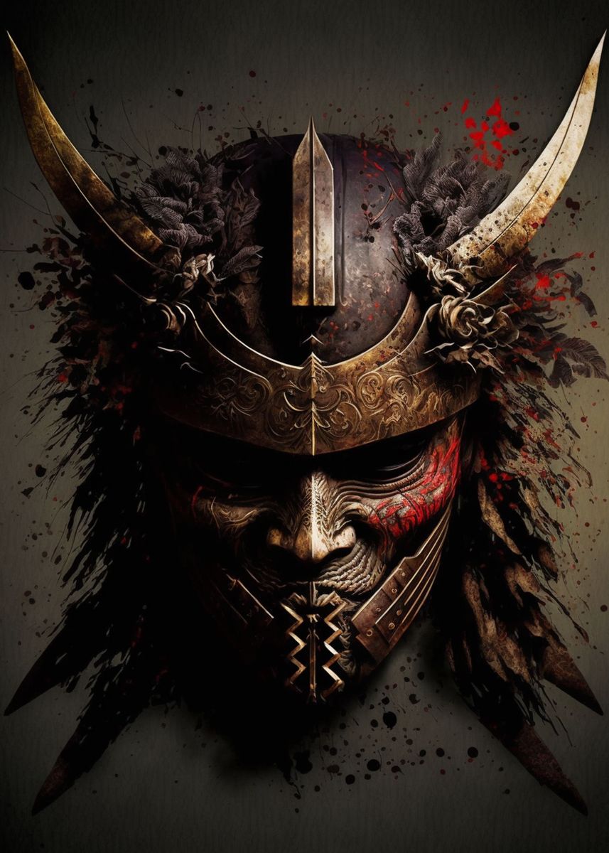 'Samurai Mask ' Poster, picture, metal print, paint by BORISLAV DIMCHEV ...