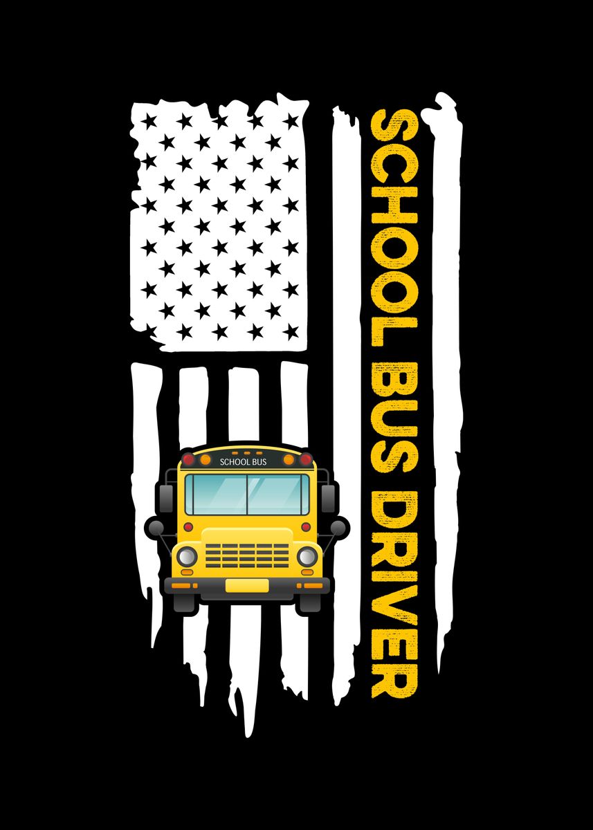 'School Bus Driver Usa' Poster, picture, metal print, paint by ...