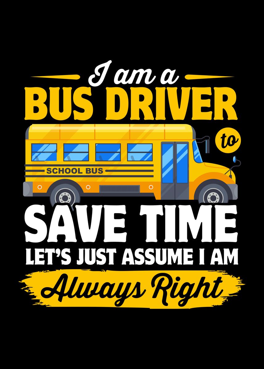 'Vintage School Bus Driver' Poster, picture, metal print, paint by ...