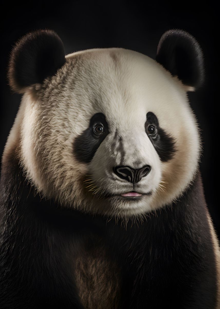 'Panda Portrait' Poster, picture, metal print, paint by David Godbehere ...