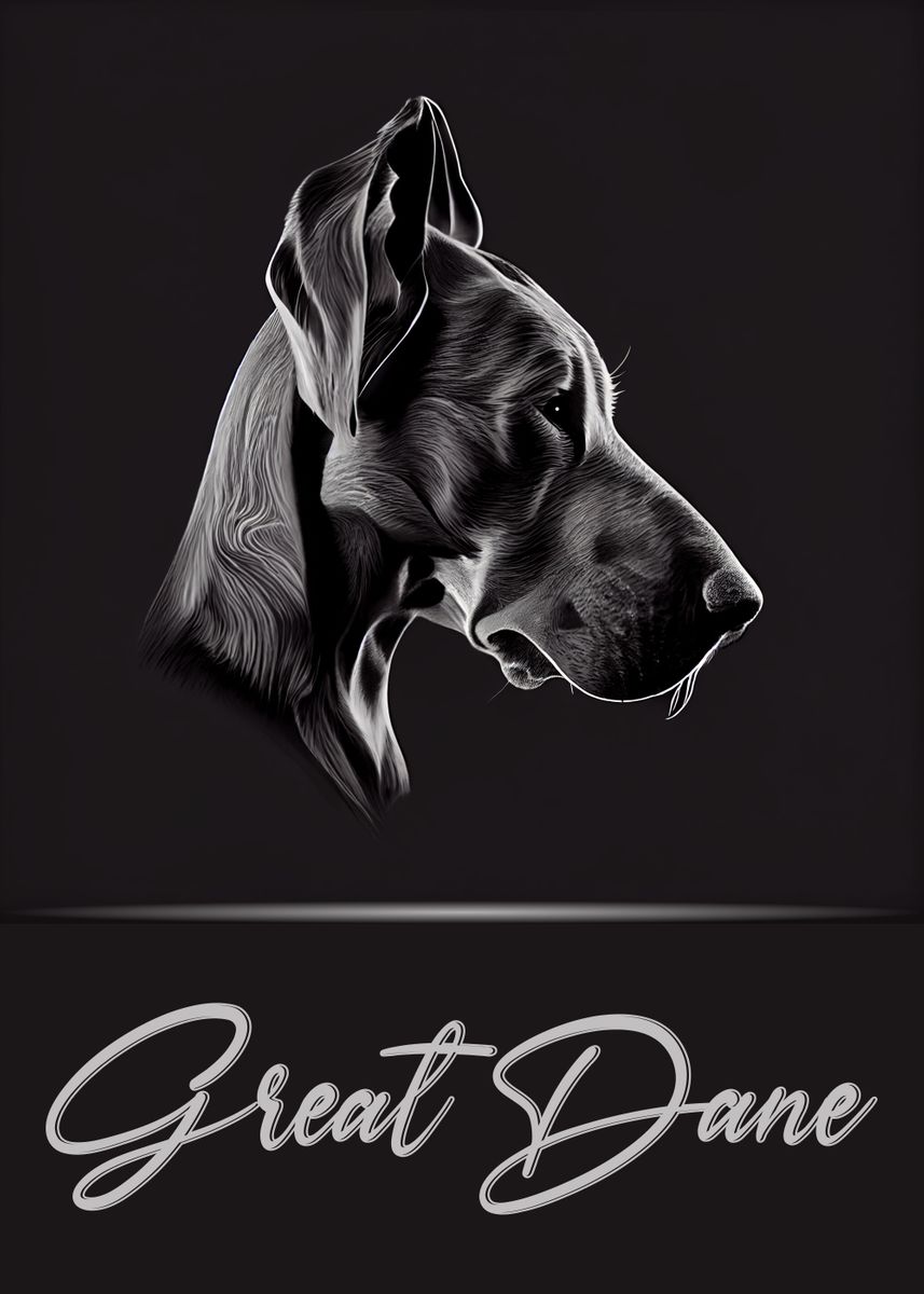 'Great Dane Portrait' Poster, picture, metal print, paint by Artistic ...