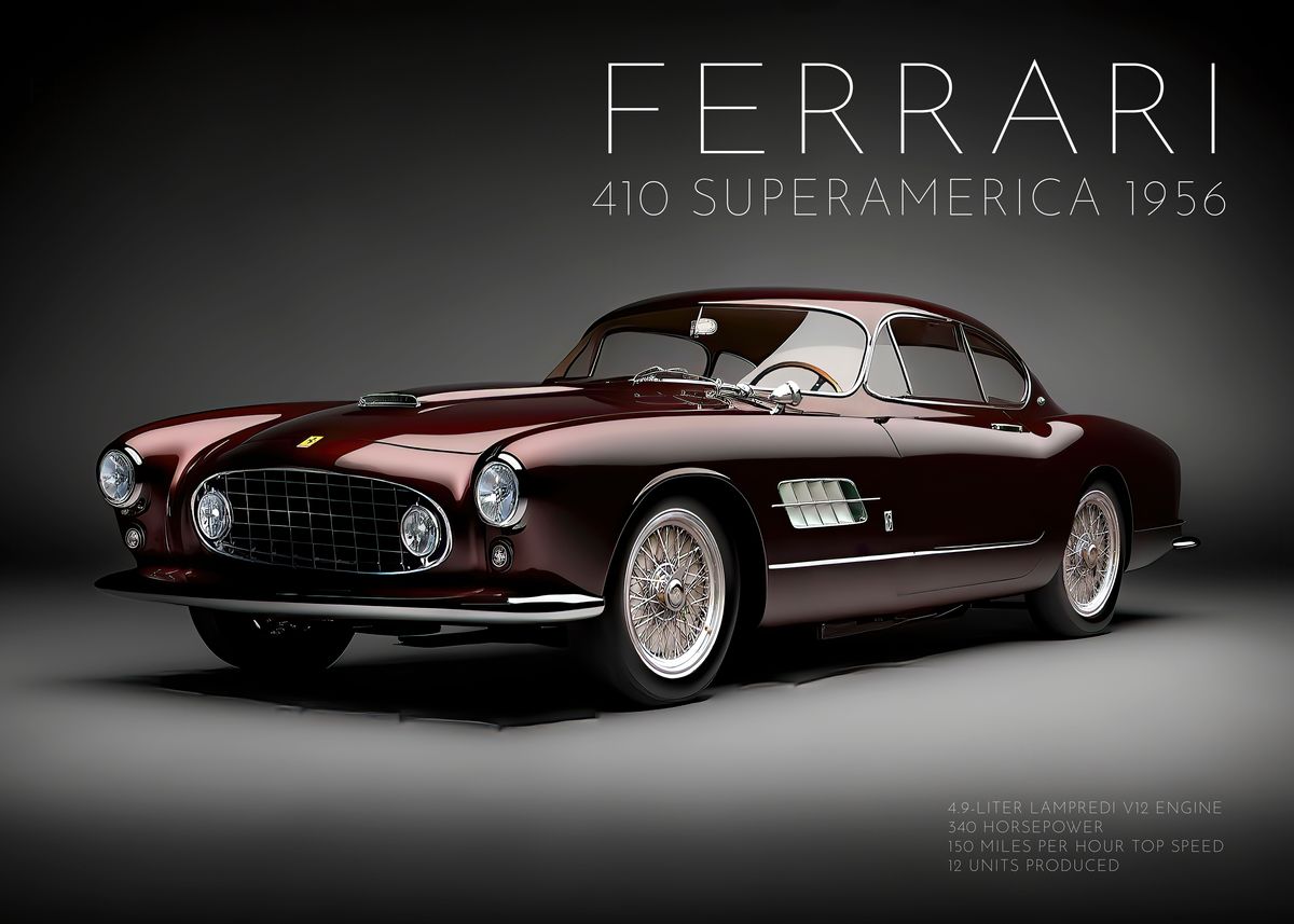 'Ferrari 410 Superamerica' Poster by AGA Art Studio | Displate