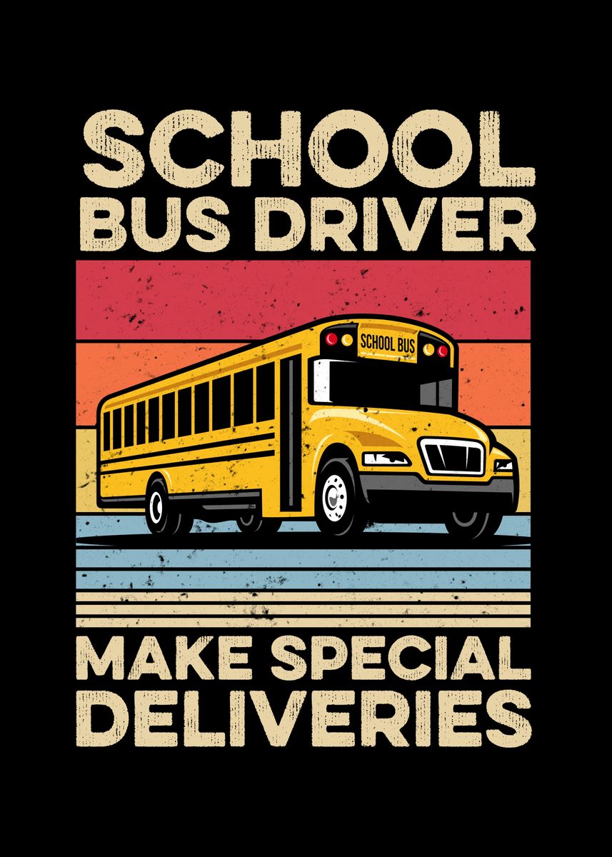 'First Day Of School Bus' Poster, picture, metal print, paint by ...