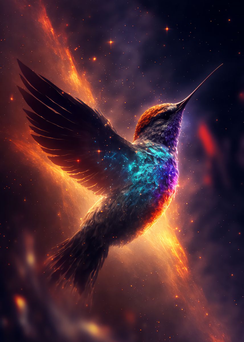 'Star Sipper Hummingbird' Poster, picture, metal print, paint by ...